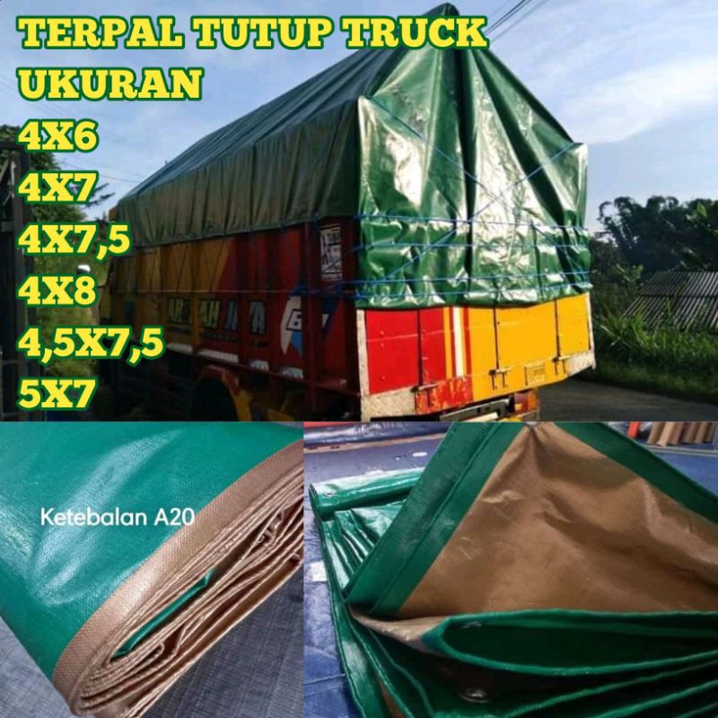 Jual terpal tutup truck tipe a20 army gold ukuran 4x6 4x7 4x7,5 4x8 4 ...
