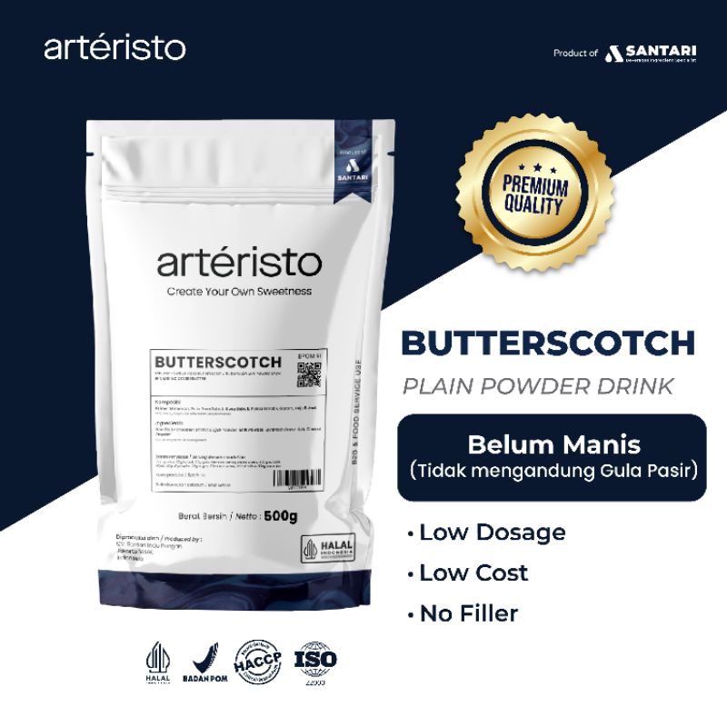 Jual ARTERISTO BUTTERSCOTCH PREMIUM POWDER DRINK 500GR - TANPA GULA ...