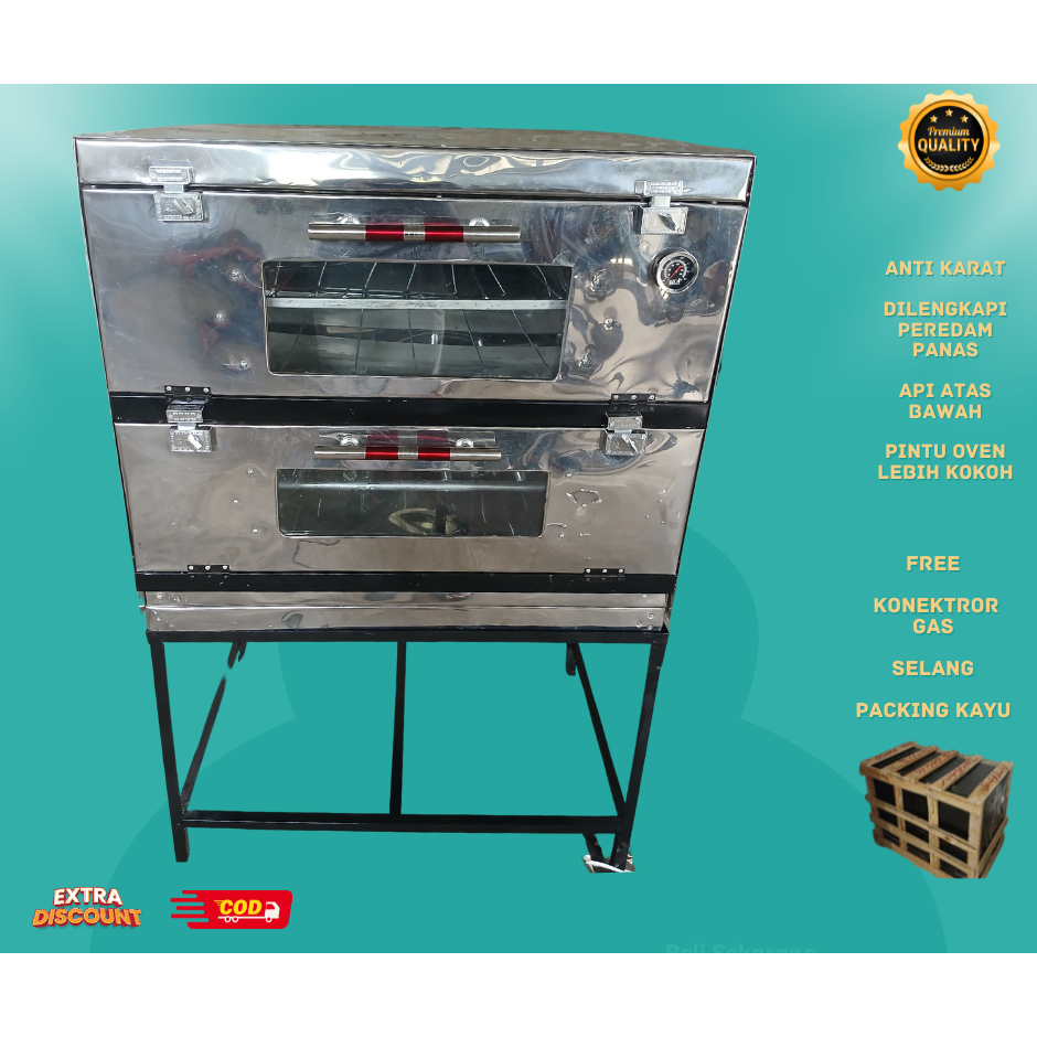 Jual Oven Gas Stainless Ukuran 80x55x70cm Api Atas Bawah | Shopee Indonesia