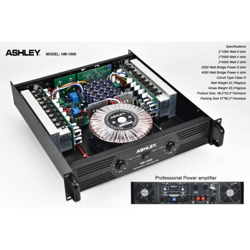 Jual Power ASHLEY HM1000 2x1000 Watt Original ASHLEY Kualitas bagus ...