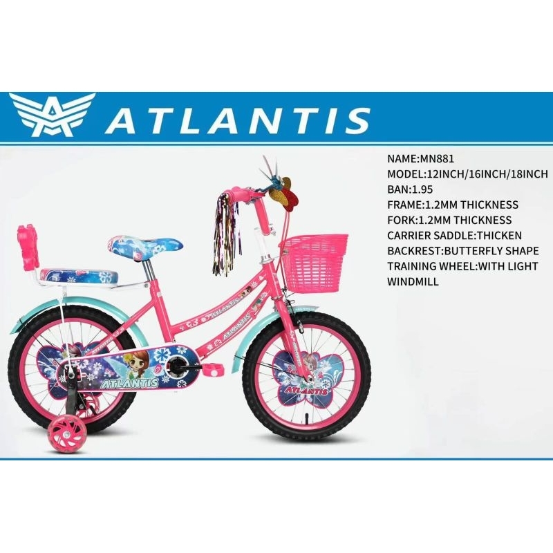 Jual Sepeda mini 12 inch 3 SD 5 tahun ban pompa Atlantis dengan roda ...