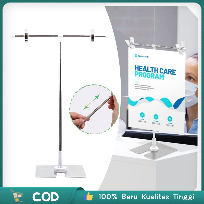 Jual Display Banner Stand Set Stand Display Poster Meja 90cm Adjustable ...