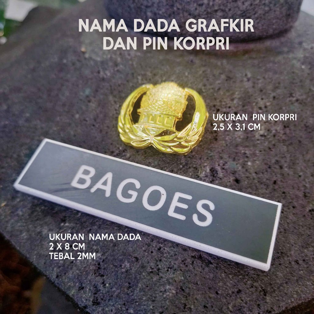 Jual Papan Nama Dada Grafir Papan Nama Dada Plus Pin Korpri Kuningan ...