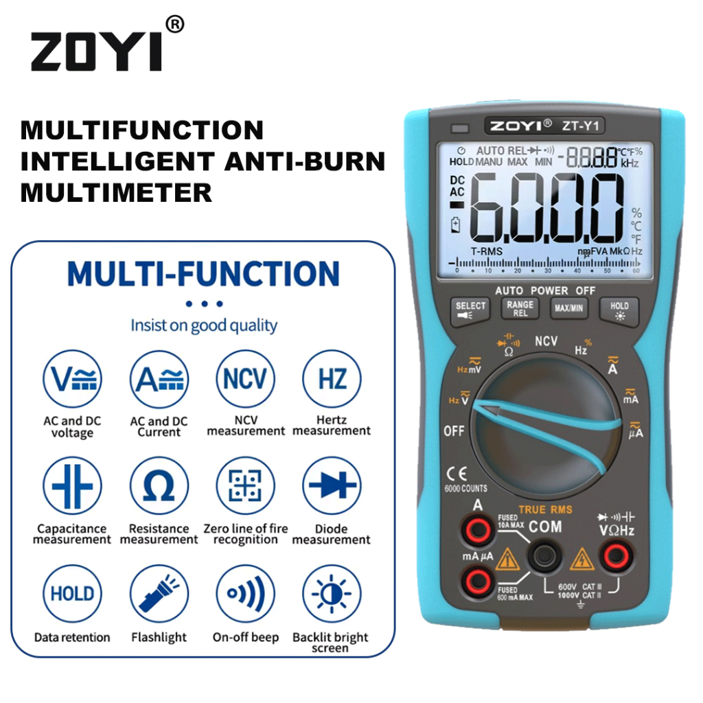 Jual ZOYI ZT-Y1 True RMS Multimeter Digital Multitester Avometer Arus ...