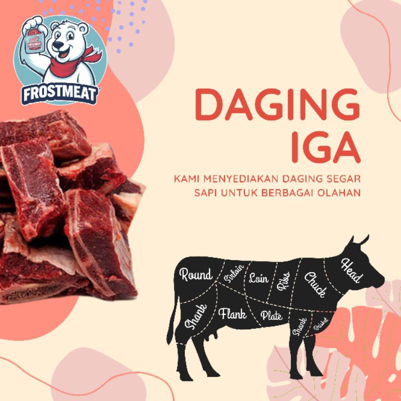 Jual [SAPI] Daging Iga - Tulang Rusuk (Daging Tebal) 1000 gr & 500 gr ...