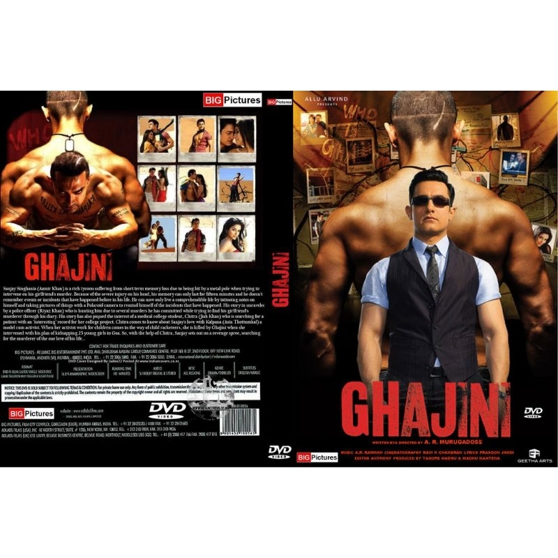 Jual KASET DVD GHAJINI-KASET DVD INDIA BOLLYWOOD AAMIR KHAN-KASET DVD ...