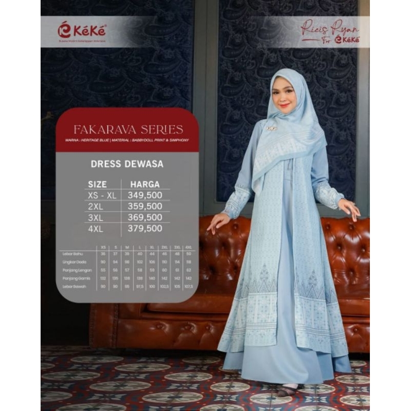 Jual Keke Fakarava Series Gamis Dewasa Heritage Series S | Shopee Indonesia