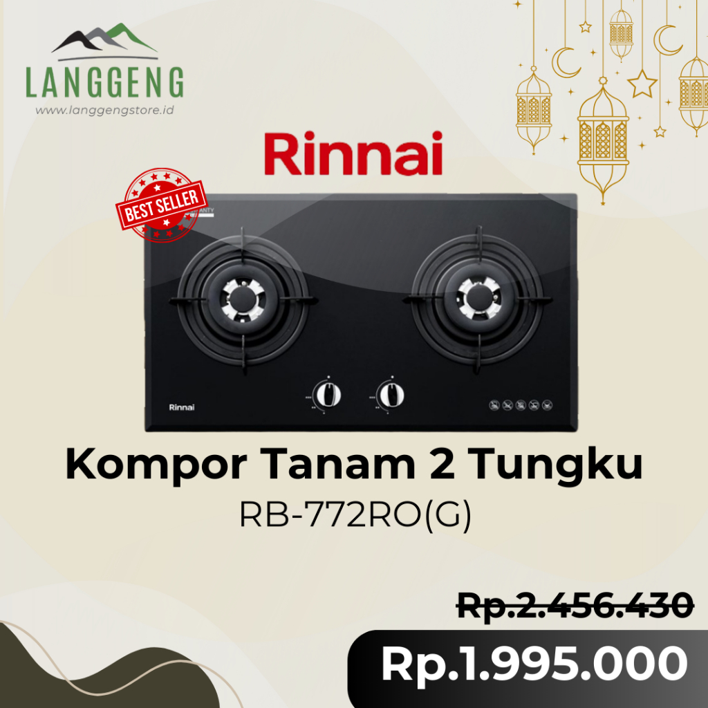 Jual PROMO RAMADHAN SALE RINNAI KOMPOR TANAM 2 TUNGKU RB-772RO(G) | Shopee Indonesia