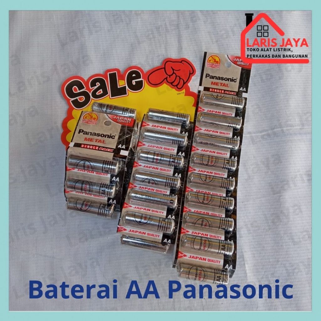 Jual Baterai PANASONIC AA (A2) SNI Per Buah / Baterai jam dinding AA ...