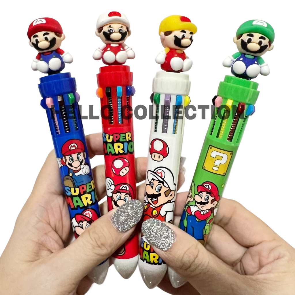 Jual Pen Anak 10 Warna Super Mario Bros 3D Pulpen Gel Cetek Kartun Lucu ...