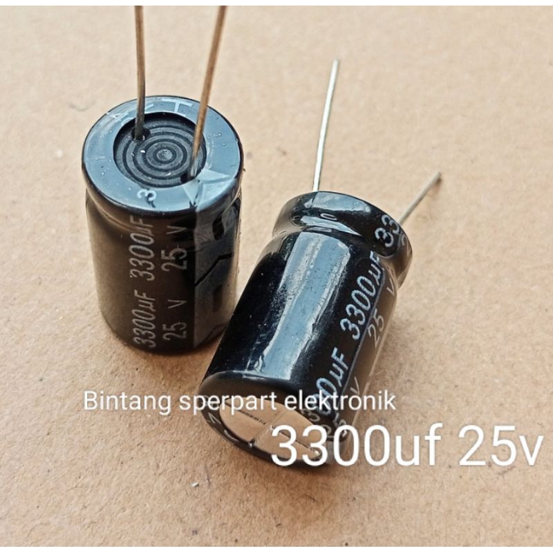 Jual (1 Buah) KAPASITOR ELCO 3300UF 25V CAPACITOR ELCO 3300UF 25V ...