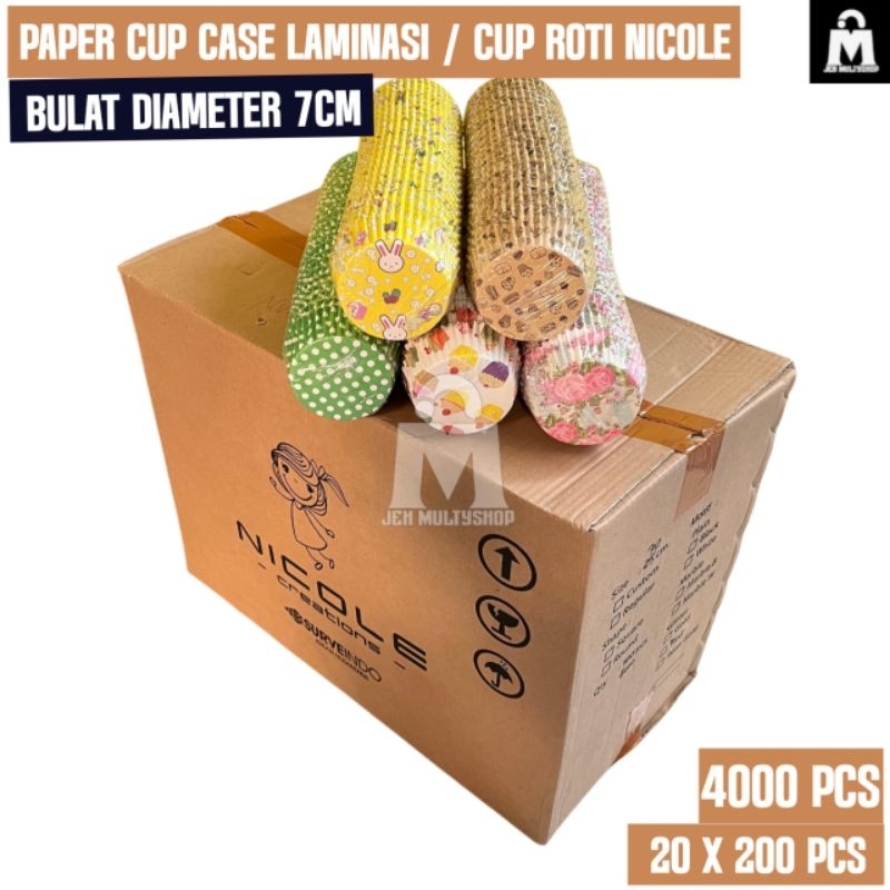 Jual Paper cup case laminasi bulat diameter 7 cm NICOLE 1 karton isi ...