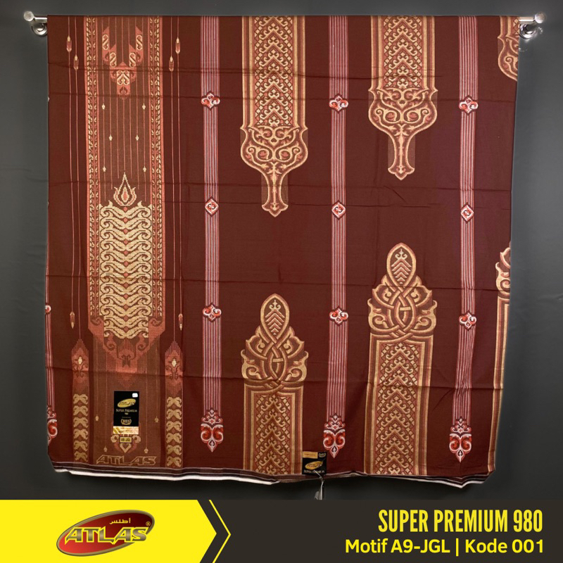Jual Sarung Atlas Super Premium 980 Gold Motif A9-JGL Jacquard Lembut Tebal dan Dingin dipakai ...