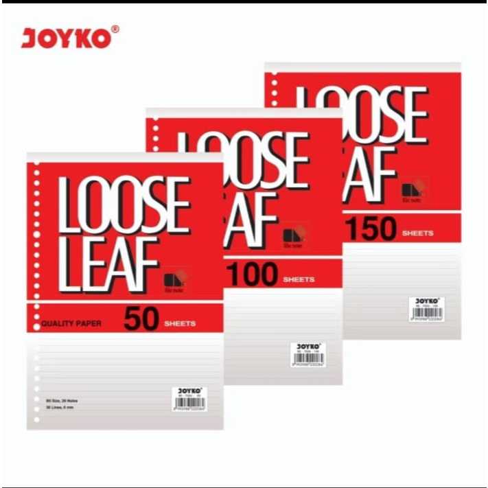 Jual (1 Pcs) Loose Leaf Bergaris A5 B5 Isi 50 100 Lembar Joyko / Kertas Binder Garis A5/B5 50/ ...