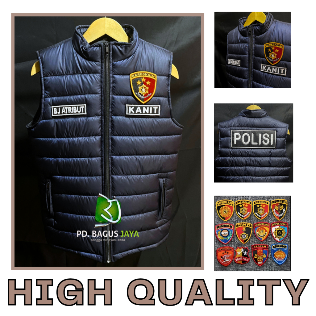 Jual Rompi Bareskrim Polri Navy Resmob Reskrim Reserse Logo Bordir 3D ...