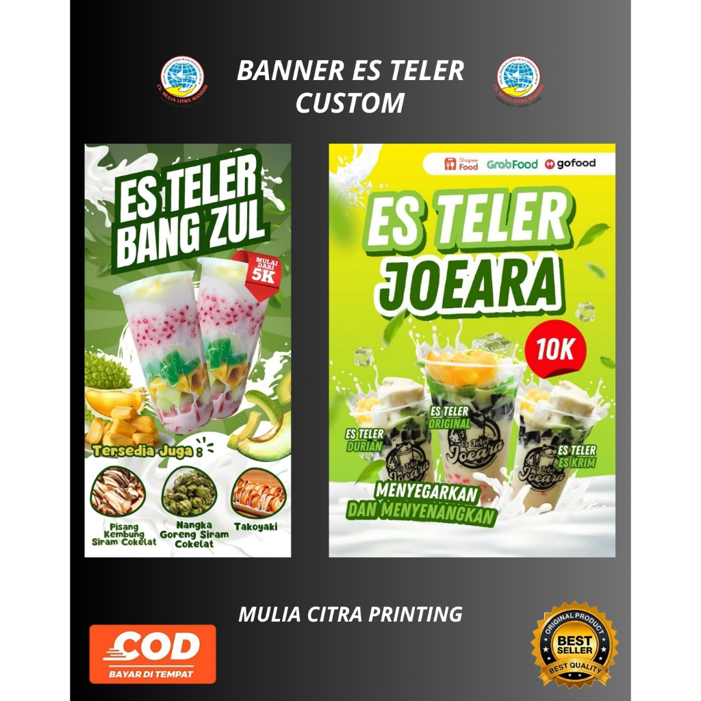 Jual CETAK SPANDUK BANNER ES TELER CUSTOM FREE DESIGN | Shopee Indonesia
