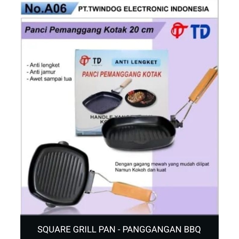Jual Square Grill Pan / Panggangan Barbeque diameter 20cm | Shopee Indonesia