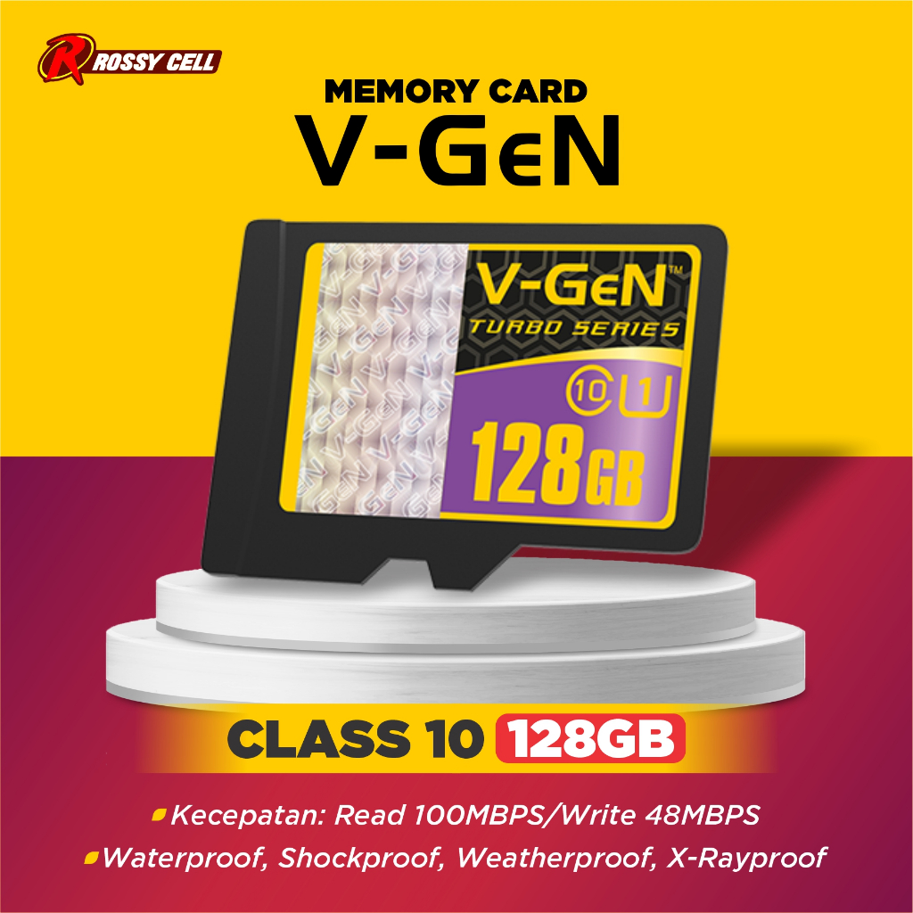 Jual MEMORY CARD V-GEN CLASS 10 TURBO SERIES 128GB ROSSY CELL | Shopee ...