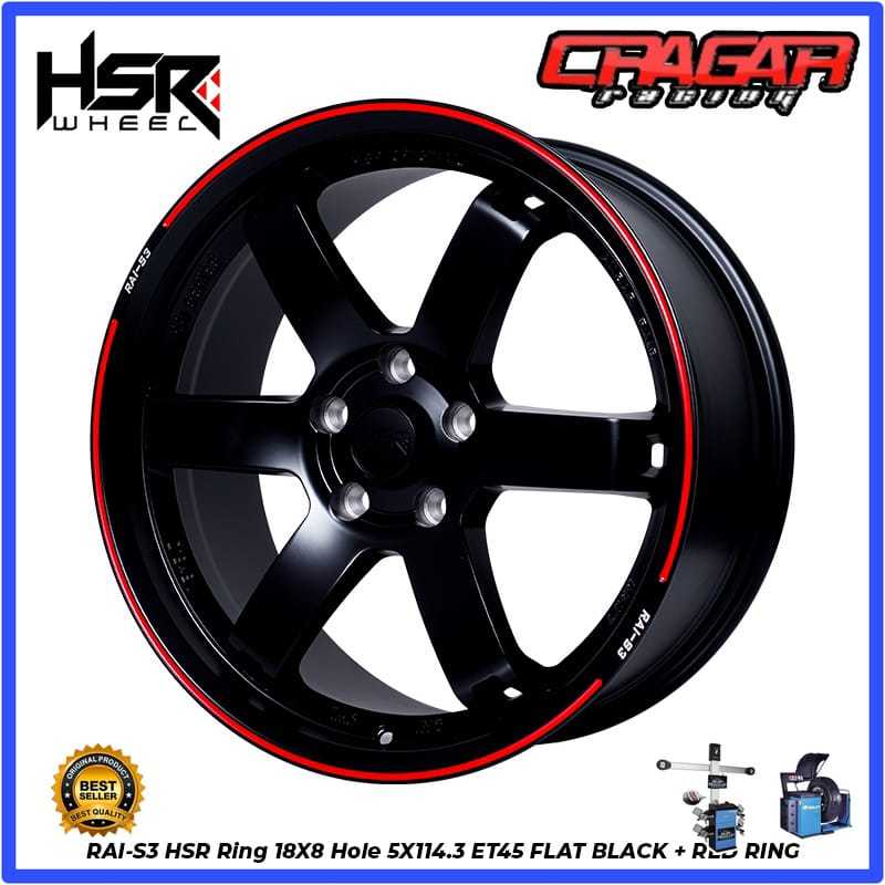 Jual Velg/ Pelek Mobil Hsr Rai S3 Ring 18 Lubang 5 Buat Innova Crv Hrv Brv Xpander dl | Shopee ...