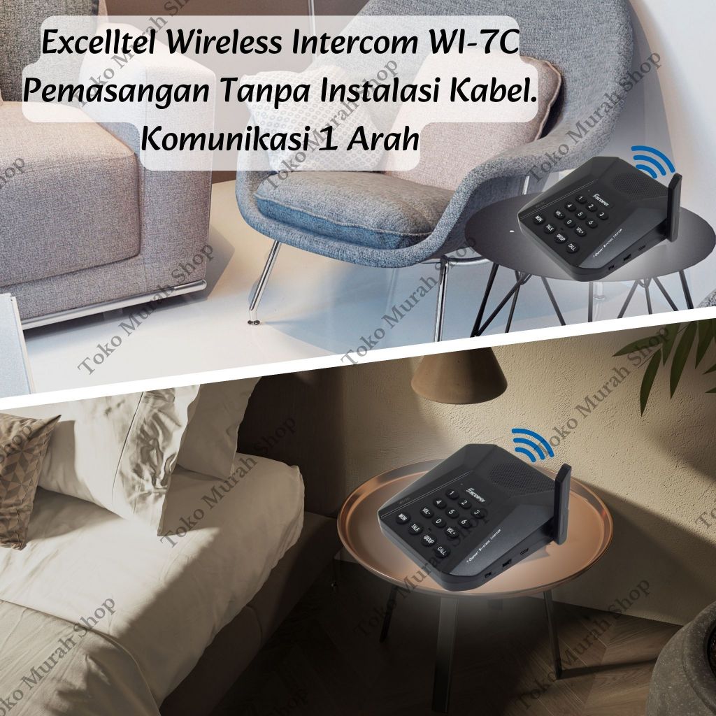 Jual Excelltel Wireless Intercom WI-7C Pemasangan Tanpa Instalasi Kabel ...
