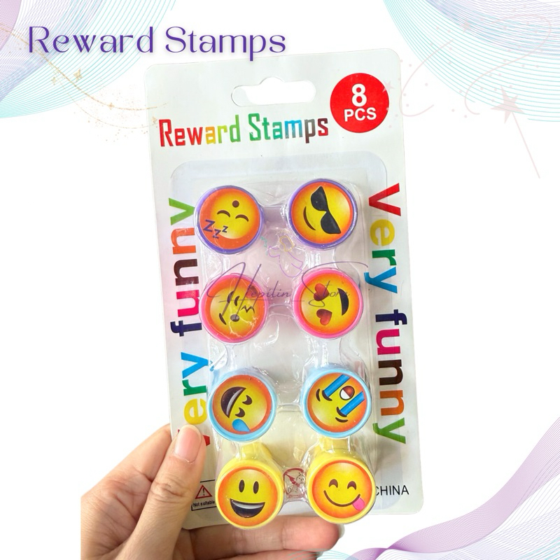 Jual Stempel Reward Sekolah Anak isi 8 model Smile / Stempel Smile ...