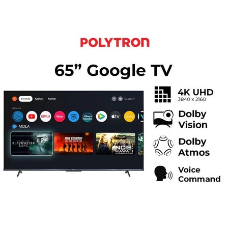 Jual POLYTRON PLD 65UG5959 4K UHD Smart Google TV (65 Inch) – Garansi ...