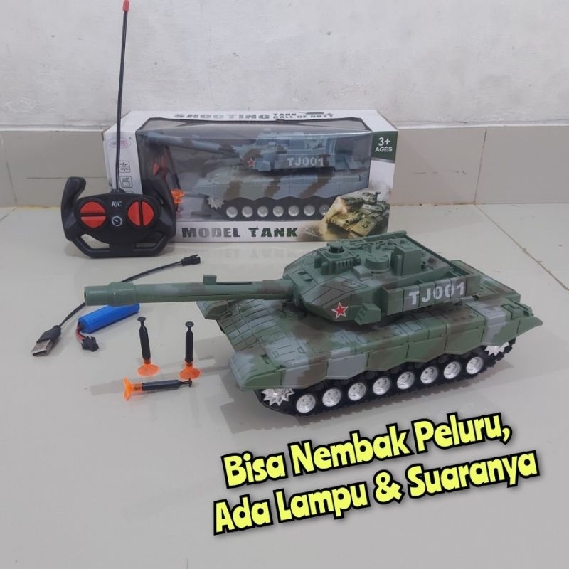Jual Mainan Mobil Remote Control RC Tank Model Tank T90 Russia Baterai cas Lampu & Suara ...