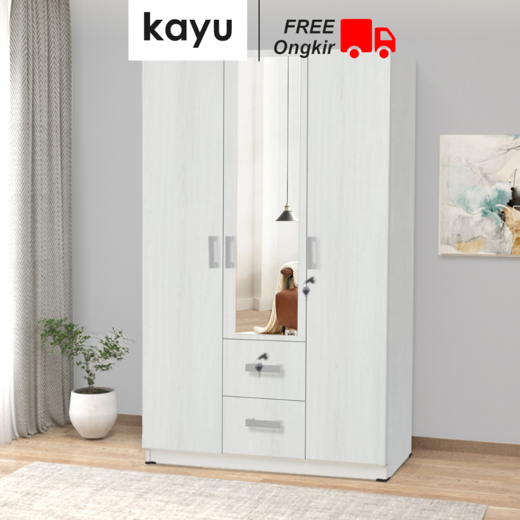 Jual KAYU Tea - Lemari Pakaian Kayu Wardrobe 2 / 3 Pintu Modern ...