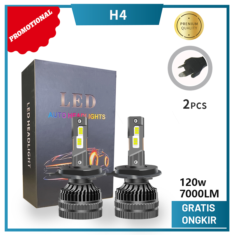 Jual Lampu LED Mobil H4/H7/H11/H27 120W Super Terang 2 Pcs Kit Hemat ...