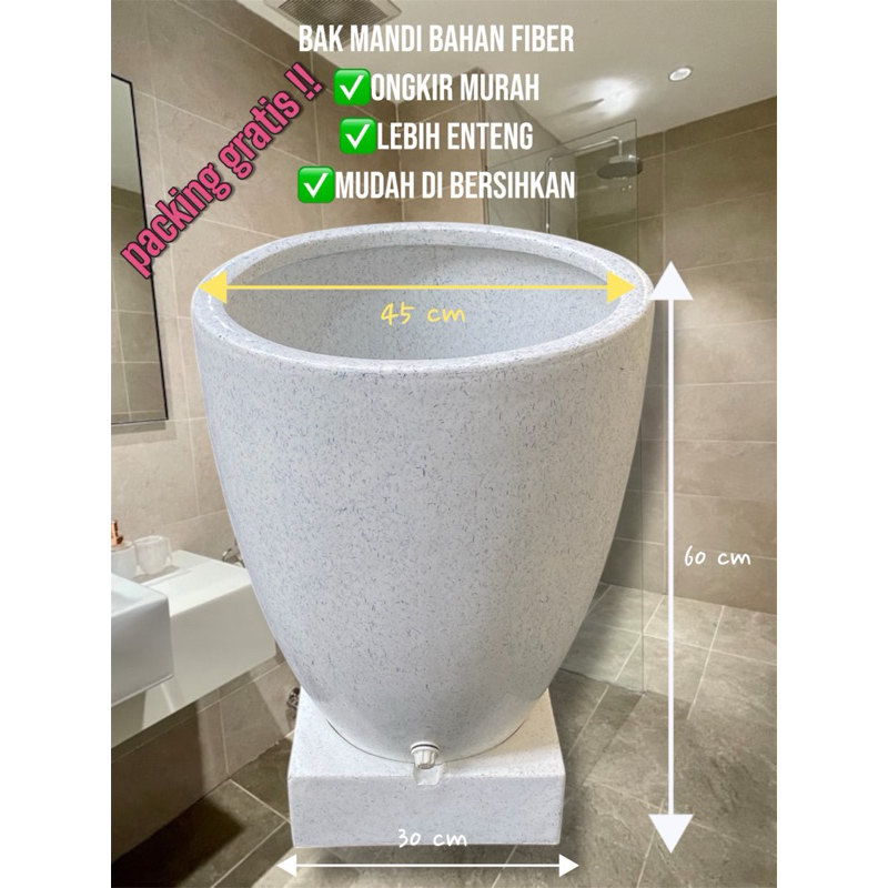 Jual bak mandi fiber resin bak mandi plastik 45x60 GRATIS PACKING ...
