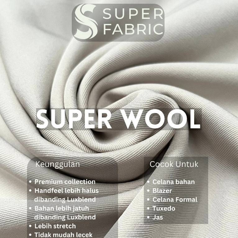 Jual Kain Super Wool Stretch Superwool Bahan tebal Polos Celana Formal Blazer Officewear Celana ...