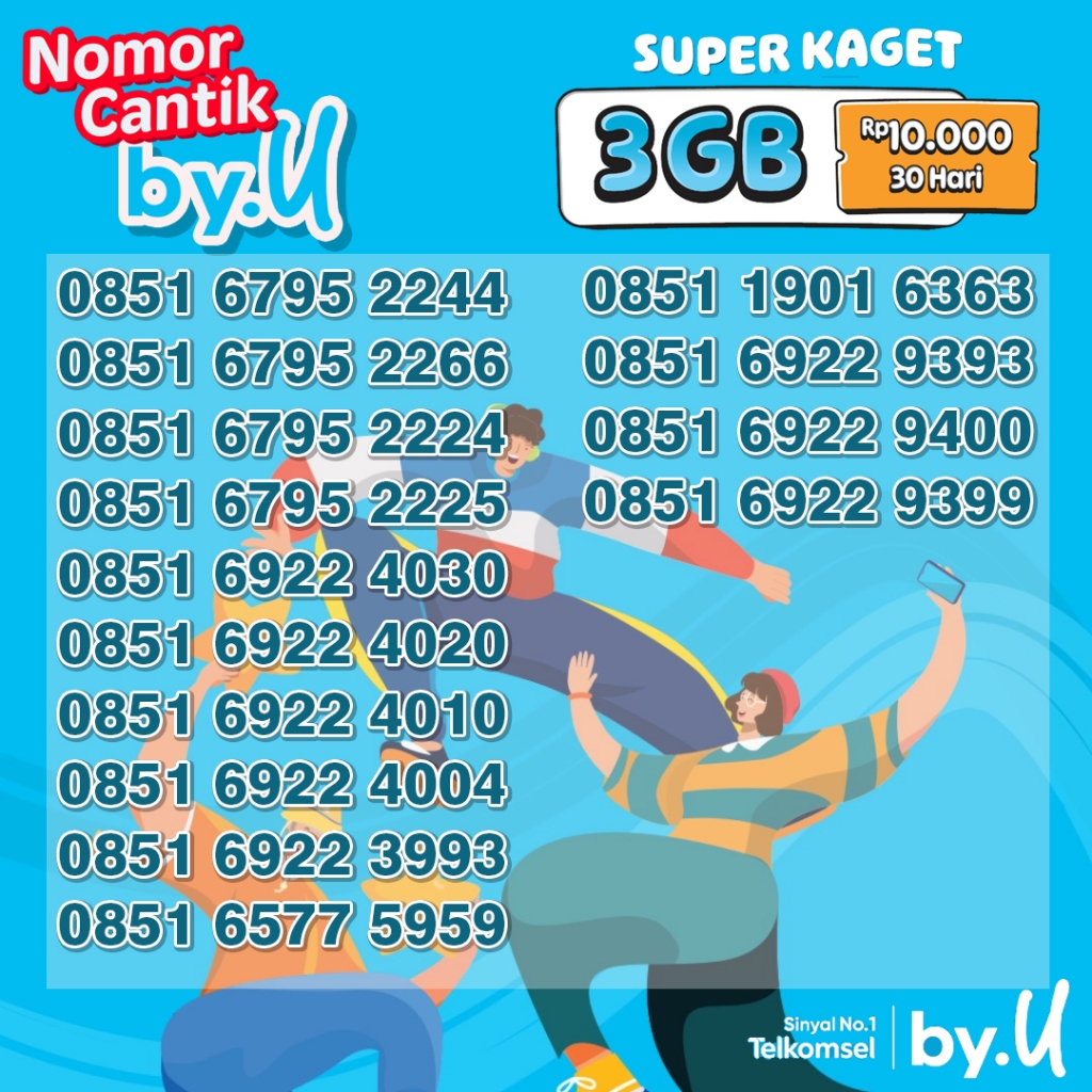 Jual Nomor Cantik Byu Kategori Silver ABAB AABB AAAB Batch 2 | Shopee Indonesia