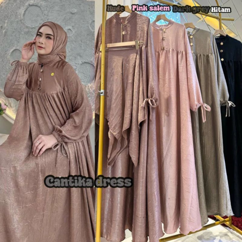 Jual (FREE HIJAB) GAMIS MEWAH TEBAL ADEM HALUS LEMBUT, SANTORINI BUKAN ...