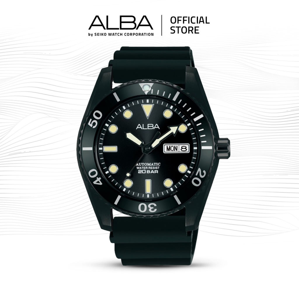 Jual Alba Mechanical Jam Tangan Pria AL4297 / AL4297X1 Automatic Black ...
