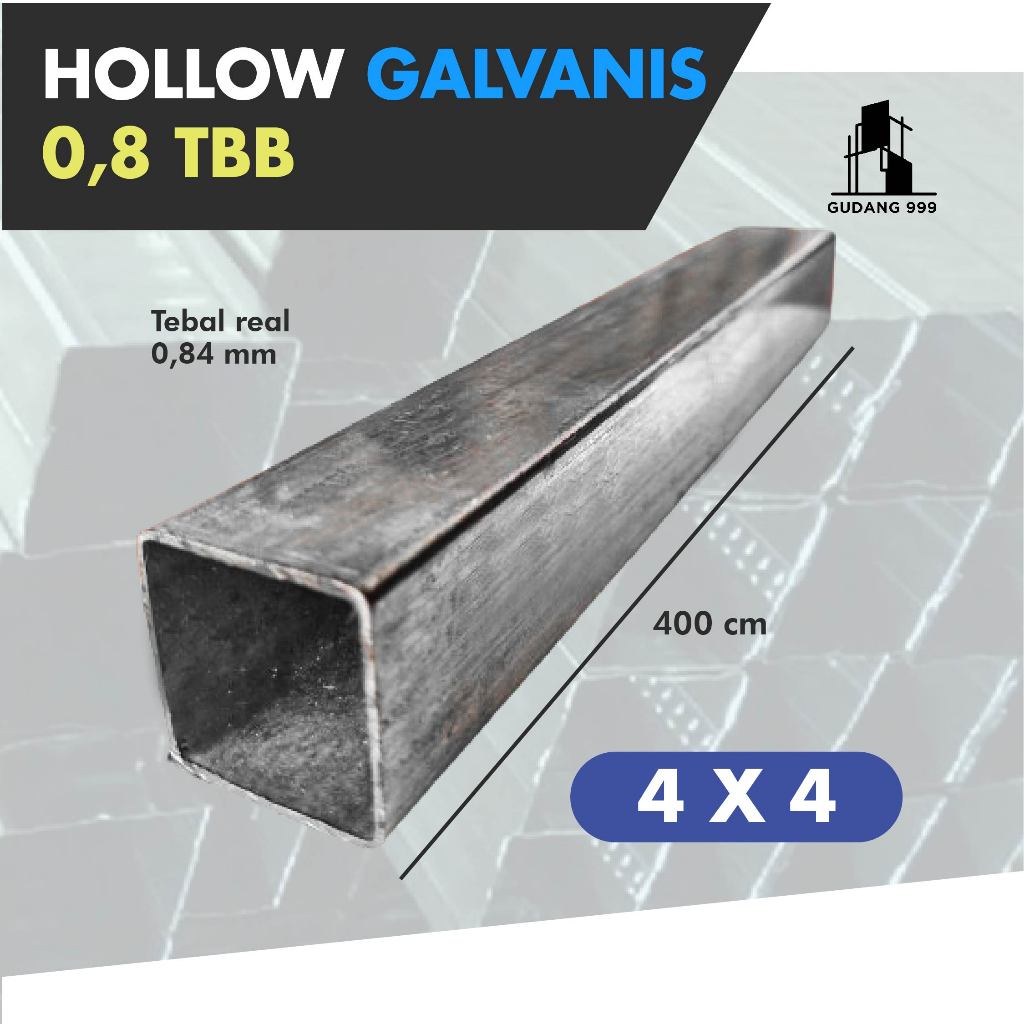 Jual Hollow Galvanis 0.8mm 4x4cm Panjang 4m - Rangka Plafon Gypsum ...
