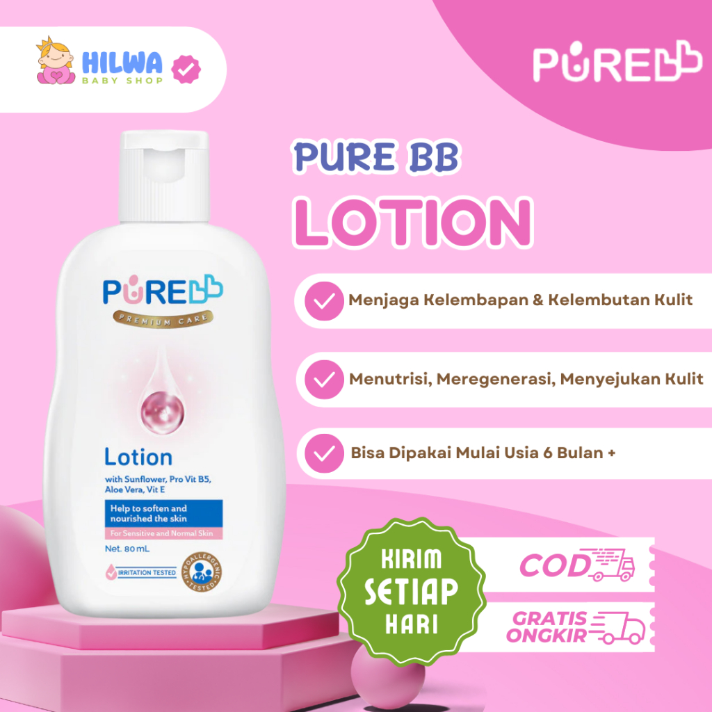 Jual PURE BB BABY LOTION 80 ML & 200 ML - LOTION PELEMBAB UNTUK ...