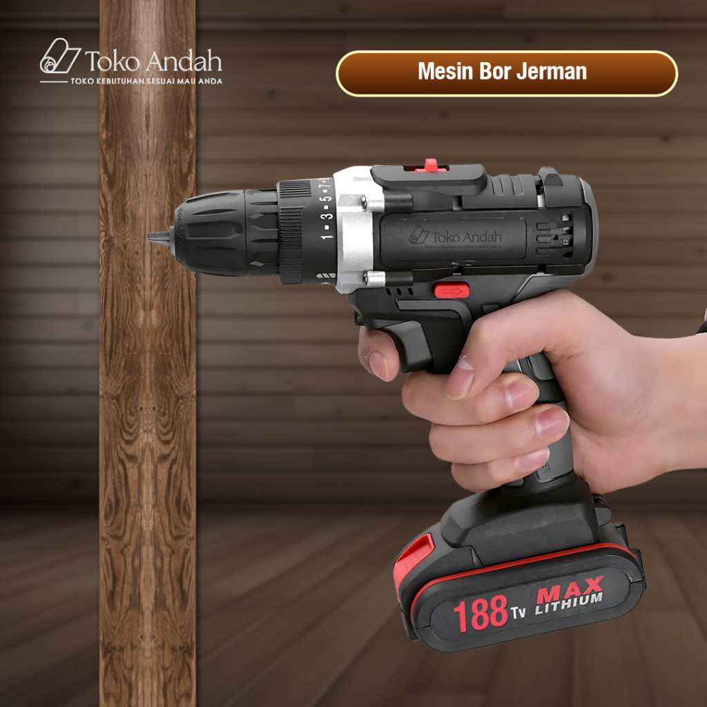 Jual 188Tv Mesin Bor Baterai 2 in 1 Tangan Cordless Drill Battery Bor ...