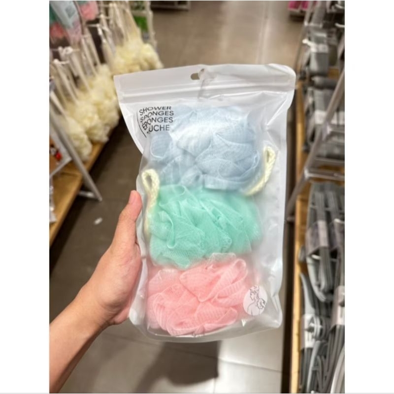 Jual Miniso Bath Sponge Set 3 Pack / Sponge mandi 3 pack 3 warna ...