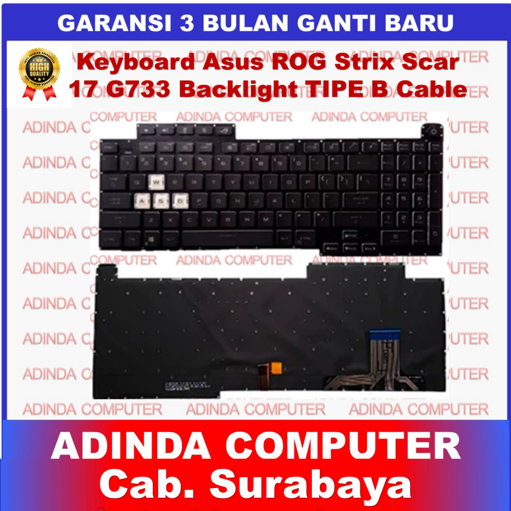 Jual Keyboard Asus ROG Strix Scar 17 G733 G733Q G733QM G733zw Backlight ...
