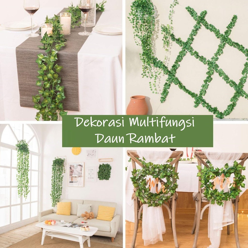 Jual Daun Rambat Lotus Anggur Artificial / Daun Rambat Gantung Juntai ...