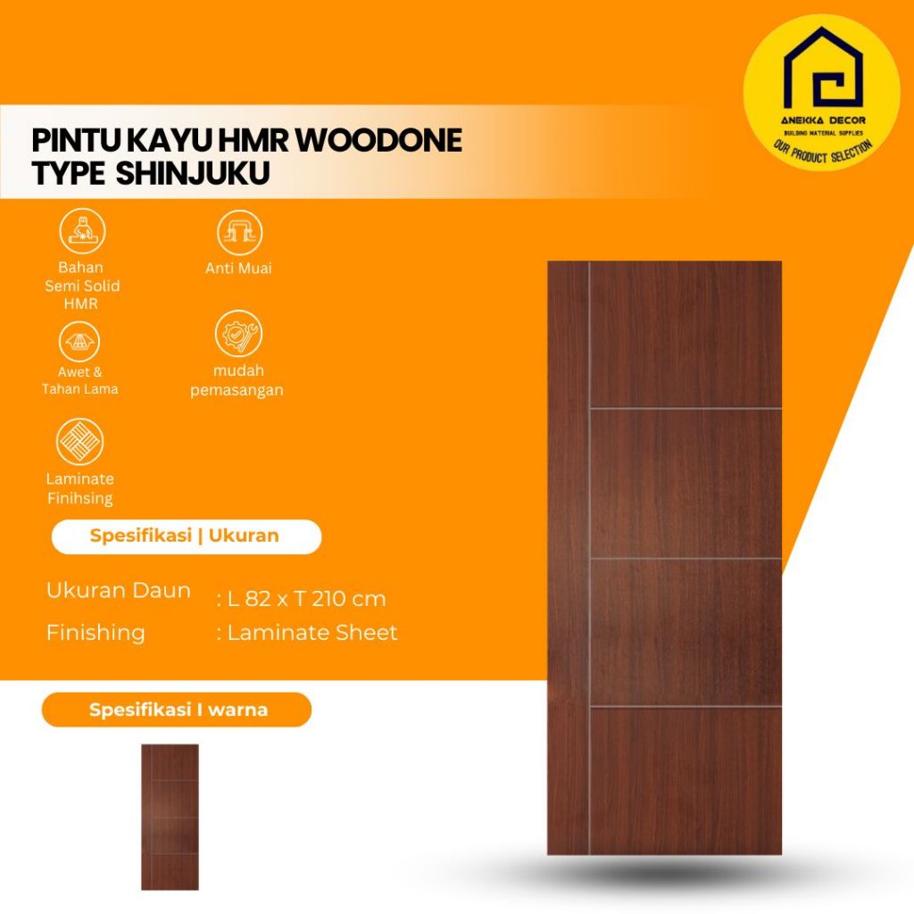 Jual WOODONE Daun pintu kayu Engineering HMR type SHINJUKU ukuran 82 x ...