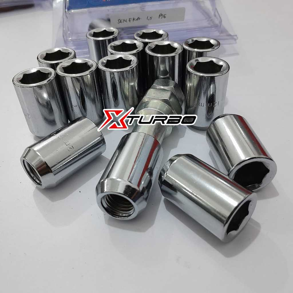 Jual Mur Roda Velg Mobil Racing Baut Racing HSR Lug Nut 1,5 Chrome Isi ...
