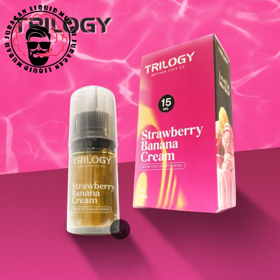 Jual Wow Strawberry Banana Cream Ice Cream Salt Nic Liquid 30ml by ...
