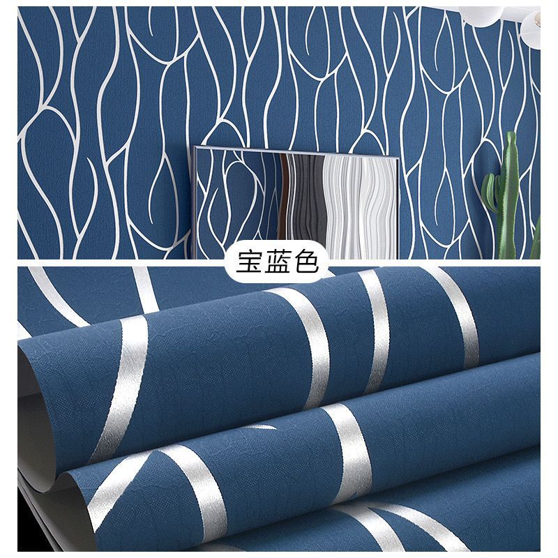 Jual Wallpaper Sticker Dinding Motif Garis Estetik Biru Panjang 8 Meter ...