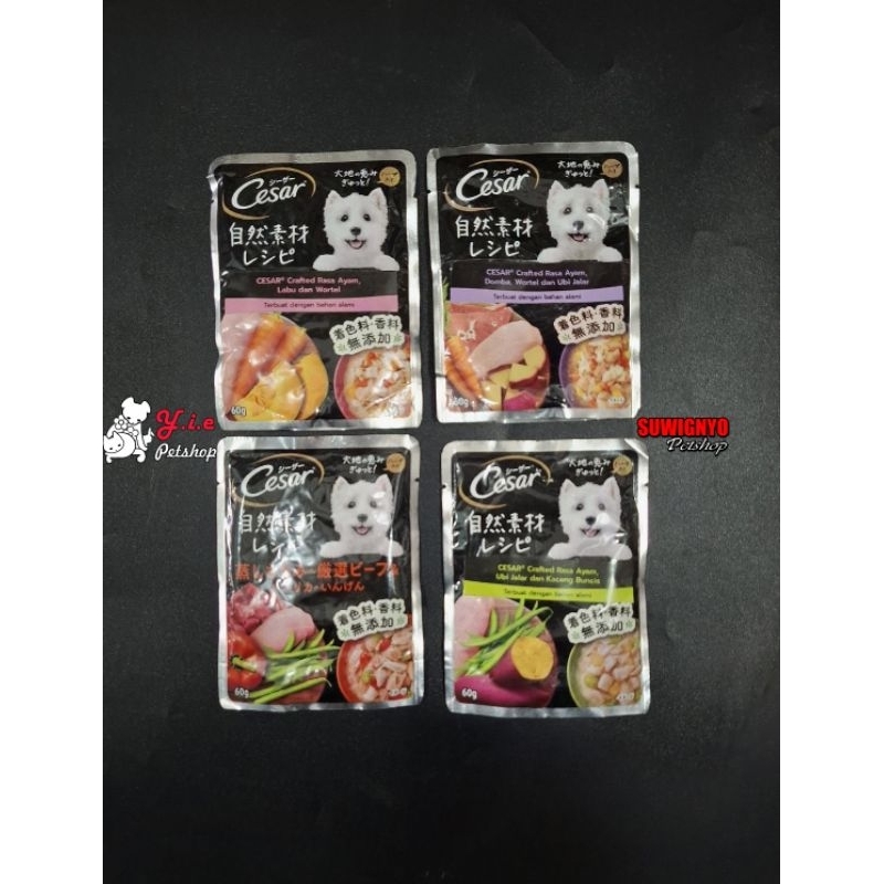 Jual Cesar Dog Sachet Pakan Basah Anjing 60 gr | Shopee Indonesia