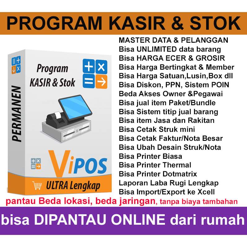 Jual Software Kasir VIPOS Ultra Program Kasir untuk Toko dan Minimarket Kelontong denga Fitur ...