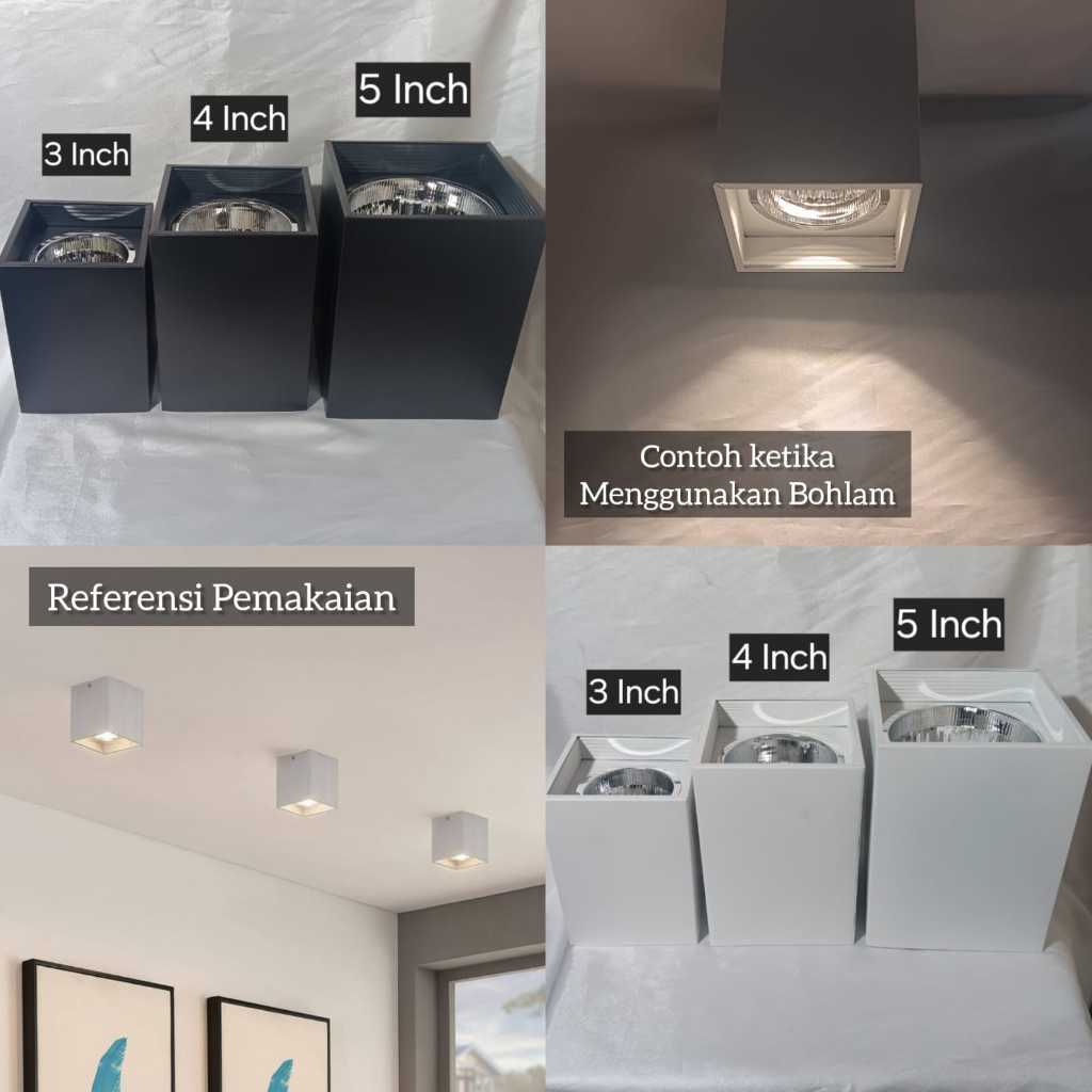 Jual Kap Lampu Downlight Outbow 3 Inch/4 Inch/5 Inch Fitting E27 Timbul ...
