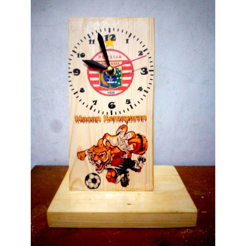 Jual jam meja kayu custom aesthetic (Jati Belanda) | Shopee Indonesia