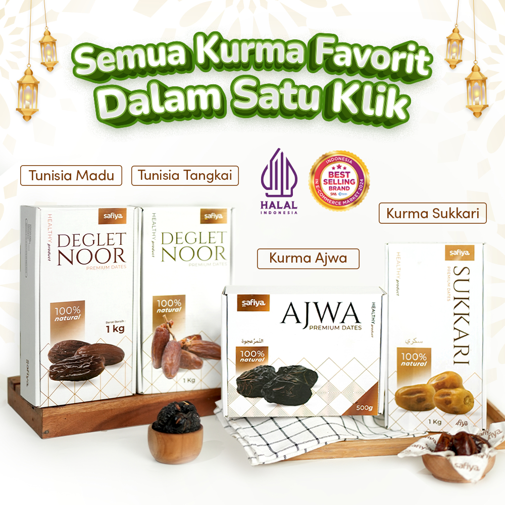 Jual [ALL VARIAN] KURMA SAFIYA 1 Kg Sukari Ajwa Tunisia Tangkai Madu ...