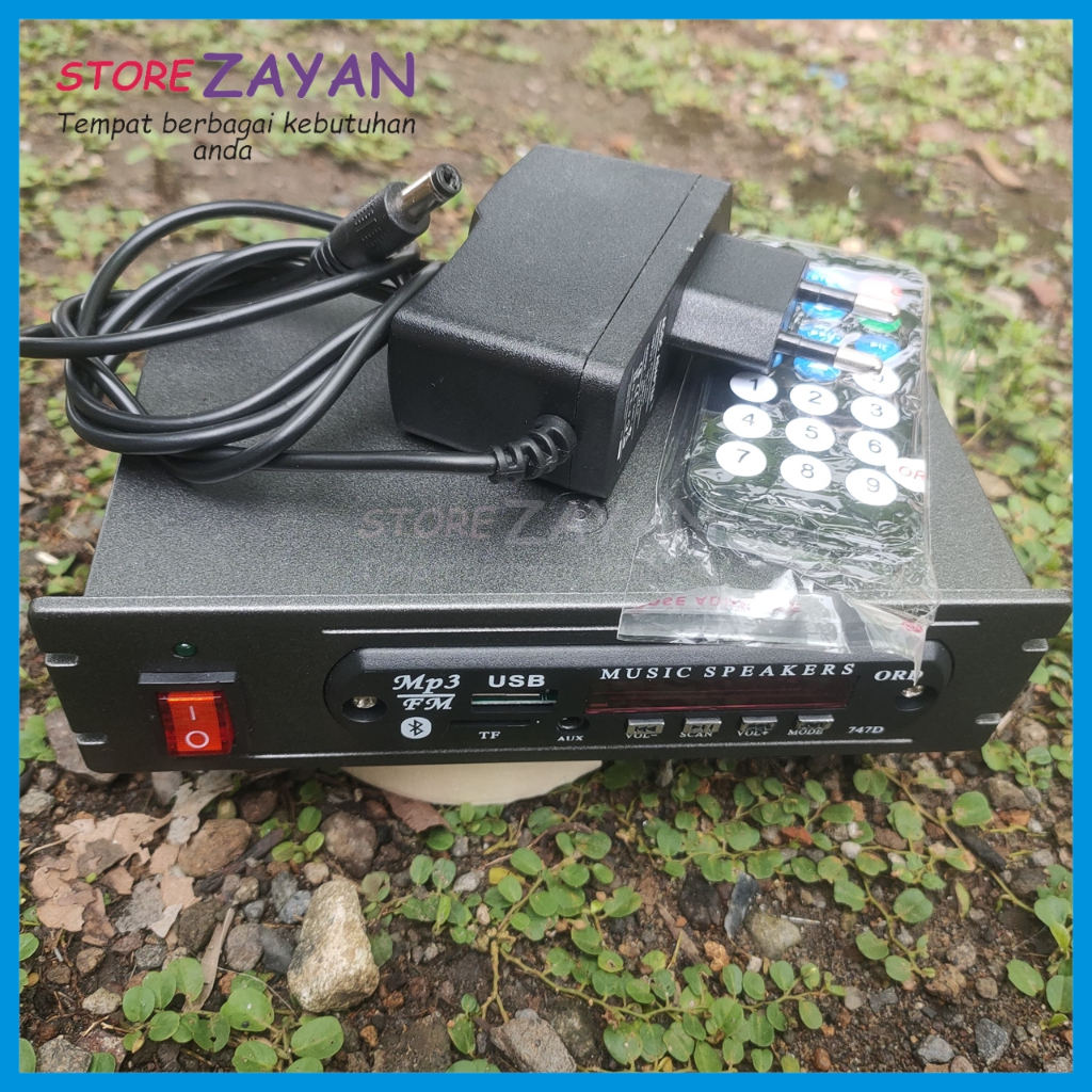 Jual POWER AMPLIFIER CLASS D + MP3 BLUETOOTH + ADAPTOR AUDIO AMPLI 12V ...